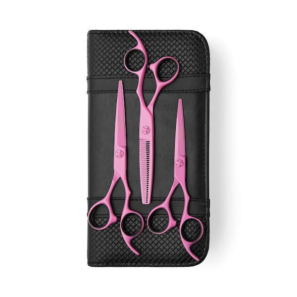 Matsui 2020 Neon Pink Offset Hairdressing Scissors, Triple Set ...